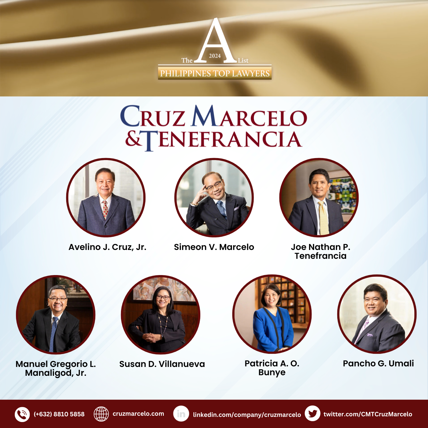 Seven Cruz Marcelo & Tenefrancia Senior Partners Named Among the ...