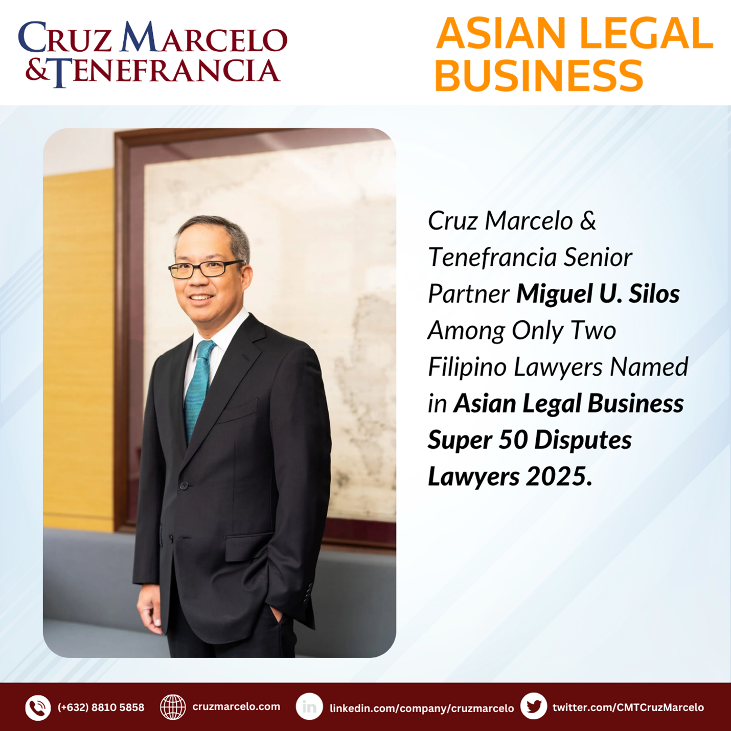 Cruz Marcelo & Tenefrancia Senior Partner Miguel U. Silos Among Only ...